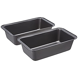 Amazon Basics Nonstick Baking Bread Loaf Pan, 9.5 x 5 Inch, Set of 2 & Nonstick Muffin Baking Pan, 12 Cups - Set of 2