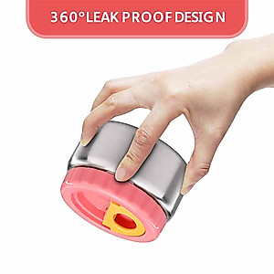 MAISON HUIS 8oz Soup Thermos Wide Mouth Vacuum Insulated Thermos Food Jar, Leak Proof Stainless Steel Food Thermos for Hot&Cold Food Kids Food Lunch Soup Container for School Travel(Pink)