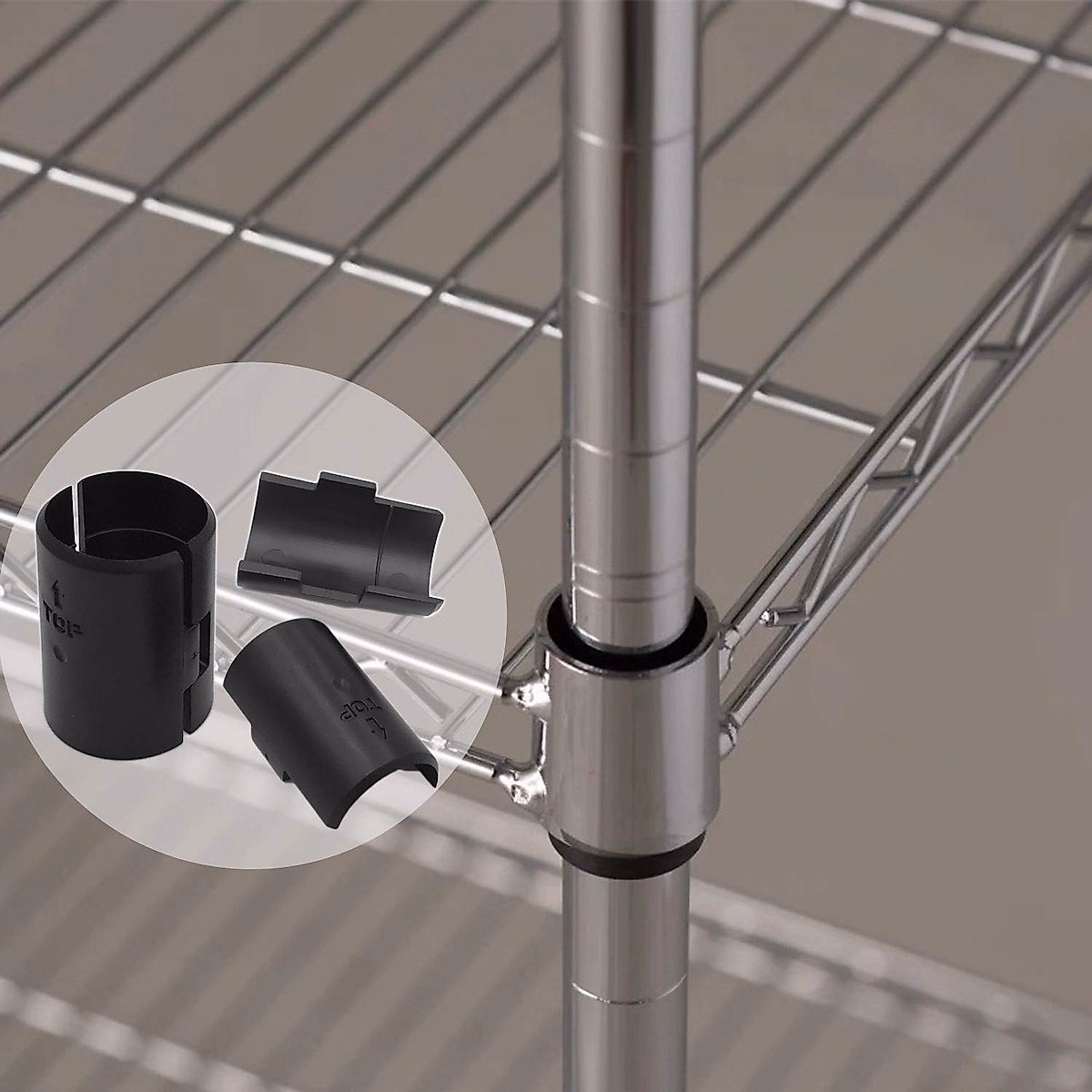 Wire Shelf Clips,74-Packs Wire Shelving Shelf Lock Clips for 1" Post- Shelving Sleeves Replacements for Wire Shelving System,Fits with Thunder Group,Alera,Honey Can Do,Eagle,Regency,Metro & More