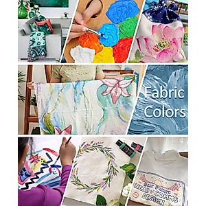 Colorful Fabric Paint Set for Clothes, with 6 Brushes,1 Palette, 14 Colors Permanent Child Safe & Non- Toxic Fabric Paint Kit for T-Shirt, Bags and Cloth Shoes