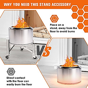 Universal Firepit Stand for 15" 17" 19.5" 22" 25" 27" FirePit, Stainless Steel Camping Fire Pit Stand for Solo Stove Ranger, Bonfire, Yukon, Outdoor Fireplace Accessory for Solo Stove & Other Fire Pit