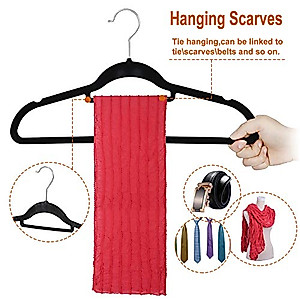 ZENY Premium Velvet Suit Hangers 100 Pack Non Slip Black Clothes Hanger Hook 360 Swivel Ultra Thin