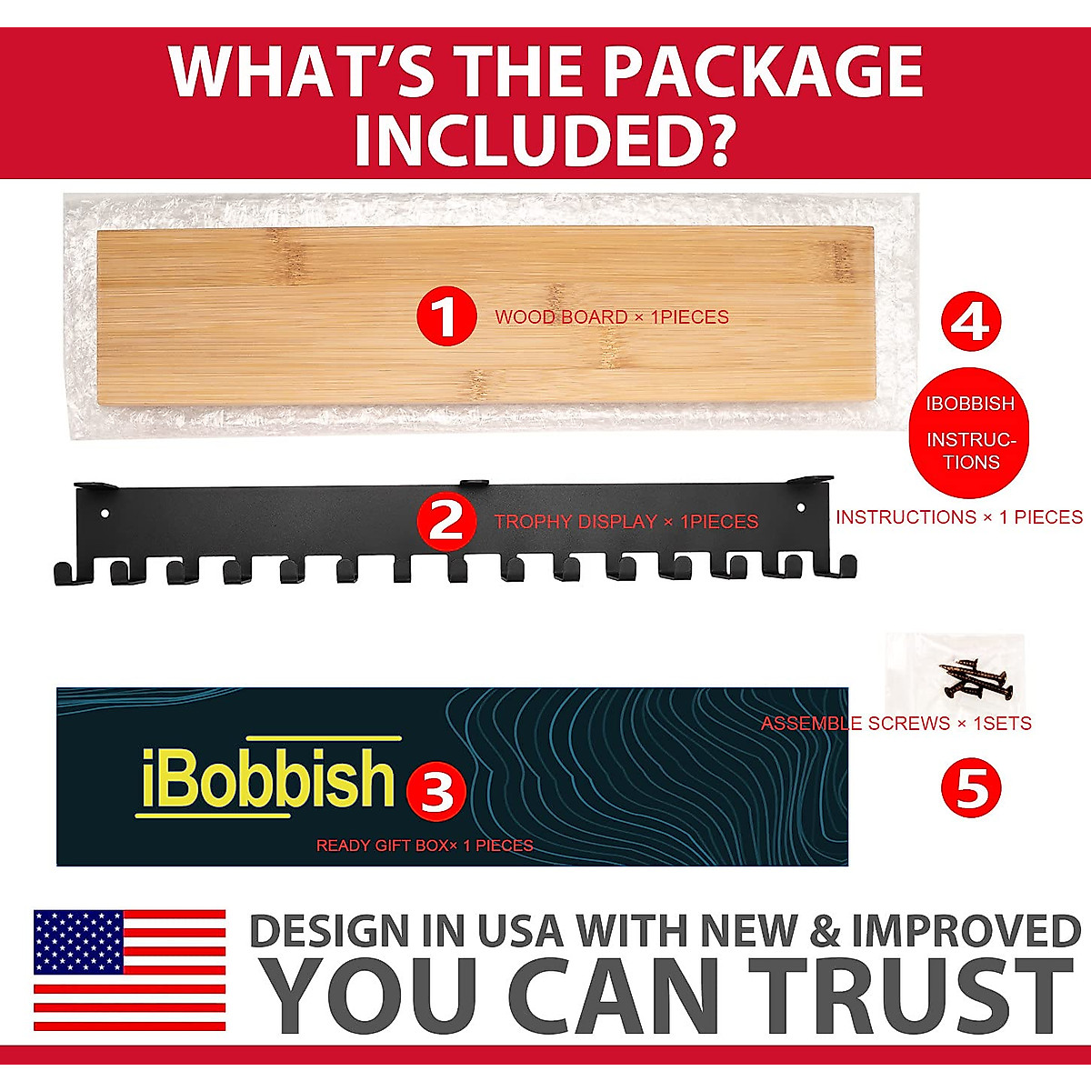 Premium Trophy and Medal Display Shelf 16inchL,Metal Trophy Shelf with hooks Upgraded,Large Trophy Board Display,Sturdy trophy shelf with hooks for medals in Black Metal Wall Mount Over 60 Medals