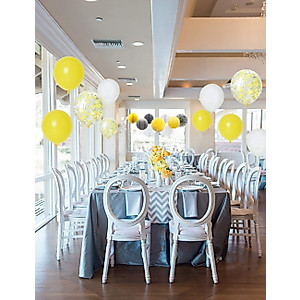 JOYMEMO Yellow Grey Elephant Baby Shower Decorations Neutral for Boy or Girl, Welcome Baby Banner Elephant Garland Confetti Balloons for Gender Neutral Baby Decor