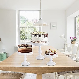 Hedume 10-Set Cake Stands, Metal Cupcake Stand Set with Multiple Combination Styles, Dessert Plate Cake Serving Tray Candy Fruit Display Tower for Wedding, Birthday Party, Anniversary, Baby Shower