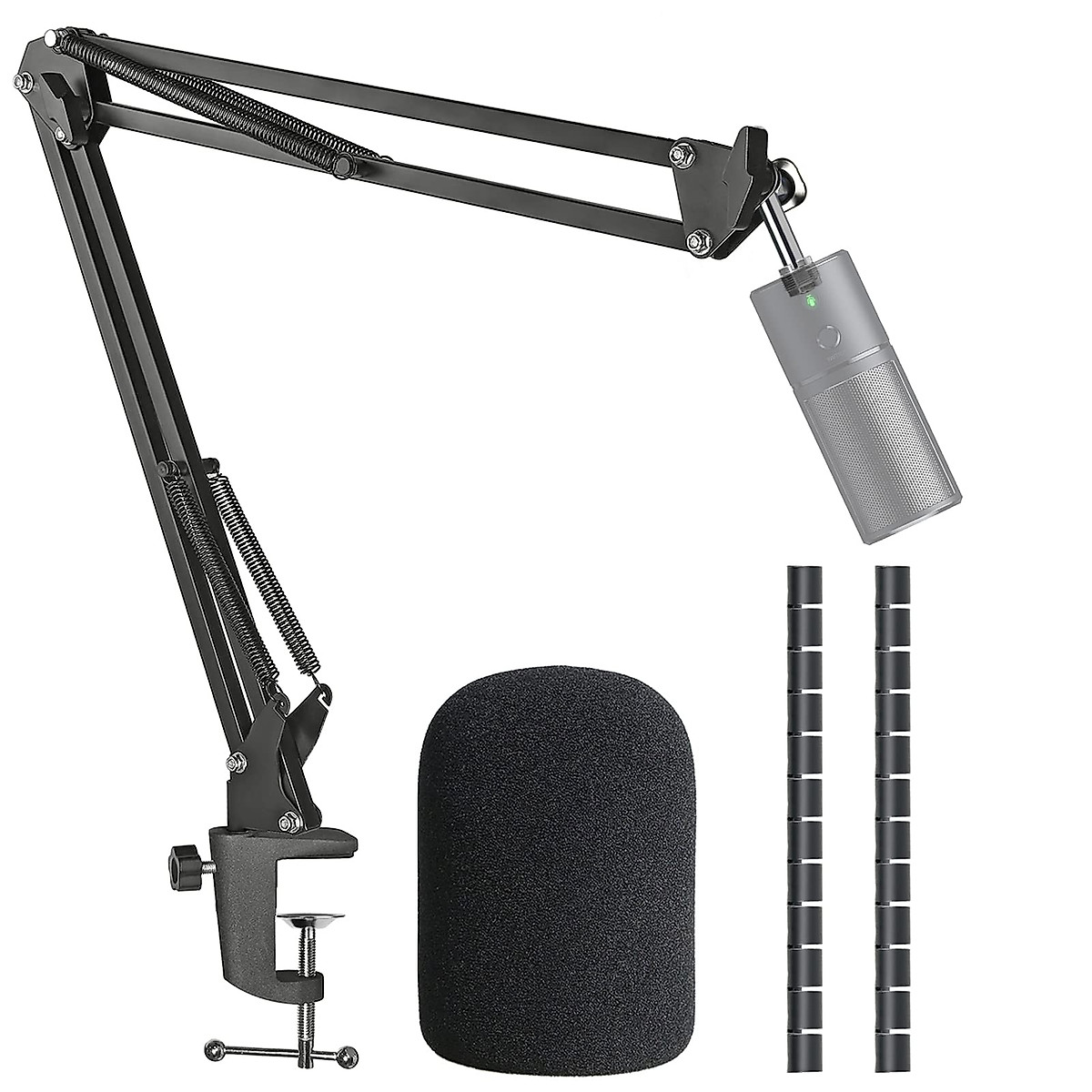 Razer Seiren X Mic Boom Arm Stand with Pop Filter, Compatible with Razer Seiren X USB Microphone with Cable Sleeve by SUNMON