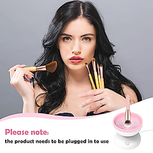 Electric Makeup Brush Cleaner Newest Design, Luxiv Wash Makeup Brush Cleaner Machine Fit for All Size Brushes Automatic Spinner Machine, Painting Brush Cleaner