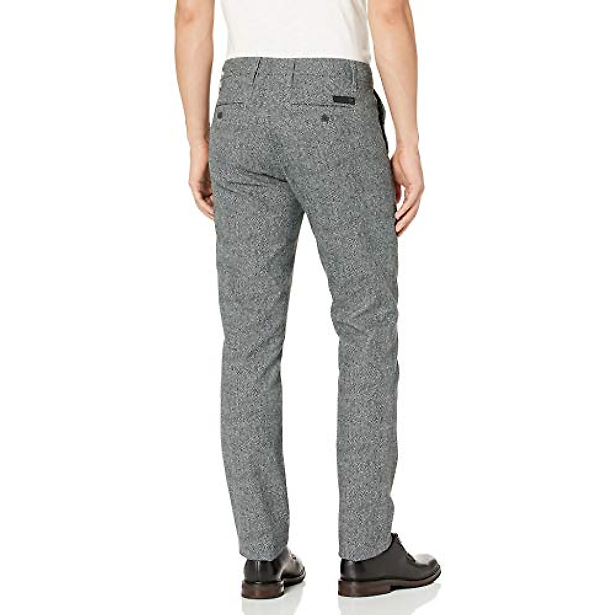 AG Adriano Goldschmied Men's The Marshall Slim Fit Stretch Moleskin Chino Pant, Civil Herringbone Pure Black, 33