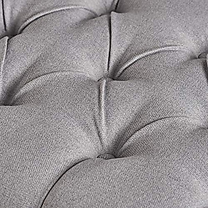 Christopher Knight Home Scarlett Fabric Ottoman Bench, Light Grey 17.25”D x 41.00”W x 16.75”H