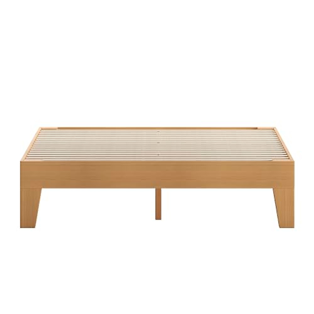 Flash Furniture Evelyn Wooden Platform Bed - Natural Pine Finish - Full - Wooden Slat Support - No Box Spring Required - Easy Assembly