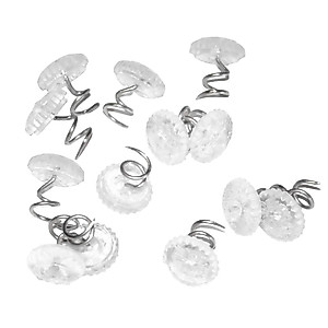 Attmu 50 Pcs Upholstery Tacks Headliner Pins Clear Heads Twist Pins for Slipcovers and Bedskirts, 0.5 Inches Bed Skirt Pins