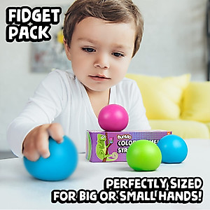 BUNMO Stress Balls 3pk - Sensory Squishy Stress Ball - Calming Fidget for Kids - Textured Stress Balls for Kids - Addictive Kids Fidget Toys - Stimulating Squishy Balls for Kids - Smooth