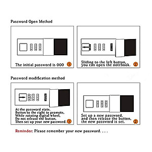 Sealei A5 (8.47 X 5.9 Inch) Lock Journal Diary Notebook Combination Locking Journal Diary,Diary with Combination Lock (Style 1)