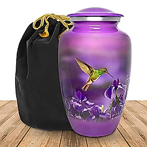 Trupoint Memorials Cremation Urns for Human Ashes - Decorative Urns, Urns for Human Ashes Female & Male, Urns for Ashes Adult Female, Funeral Urns - Purple, Large