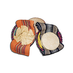 Mexican Palm Tortilleros. Handmade by The Indigenous People OF Mexico. Mexican Tortilla and Pancake Warmer. Great candy, and Chips Holder. (Colosal, 3 Pack)