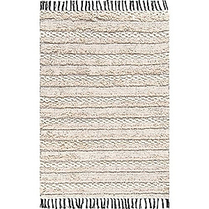 nuLOOM Emerita Tassel Shag Area Rug, 3' x 5', Beige