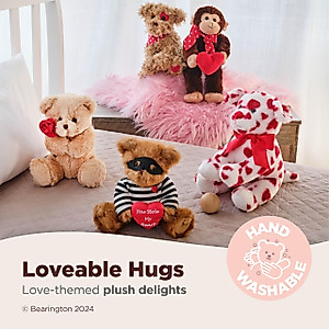 Bearington Romeo Stuffed Animal Skunk Plush, Holding a Heart with Red Bow, Kid Companion Plushie, Great Gift for Birthdays, Holidays and Other Special Occasions Like Valentines Day, Black, 10 inches