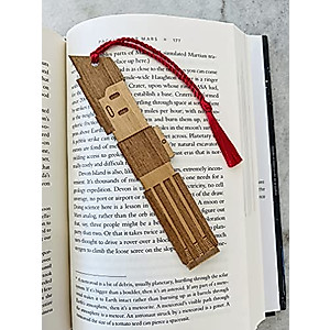 Juniper and Ivy Designs Star Wars Darth Vader Prequel Lightsaber Bookmark - Laser Engraved - Made in The USA - Wood Book Mark with Red Tassel
