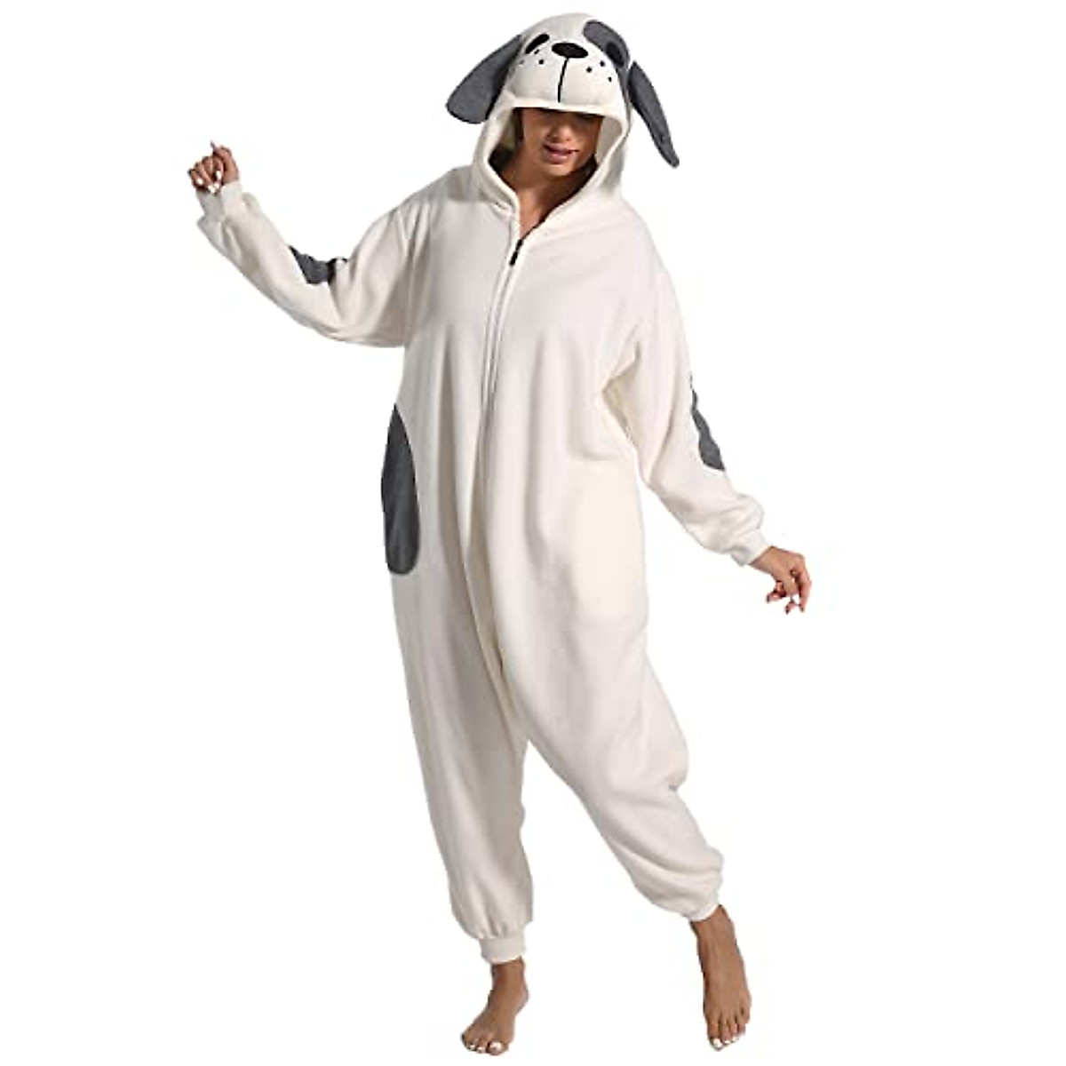 vavalad Adult Dog Onesie Pajamas Cosplay Animal Plush Homewear Sleepwear Costume Women Men