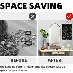 Hanging Earring Holder Organiser, Brooch Pin Display Board with 150 Slots for up to 300 Pairs of Earrings/Pins, Stud Earring Organisers and Storage Earring Holder Organizer Wall