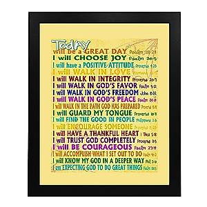 Today Will Be Great - Christian Wall Decor, Modern Spiritual Inspirational Wall Art, Bible Inspired Print For Living Room Decor Aesthetic, Office Decor, Church, or Classroom Decor, Unframed - 11x14