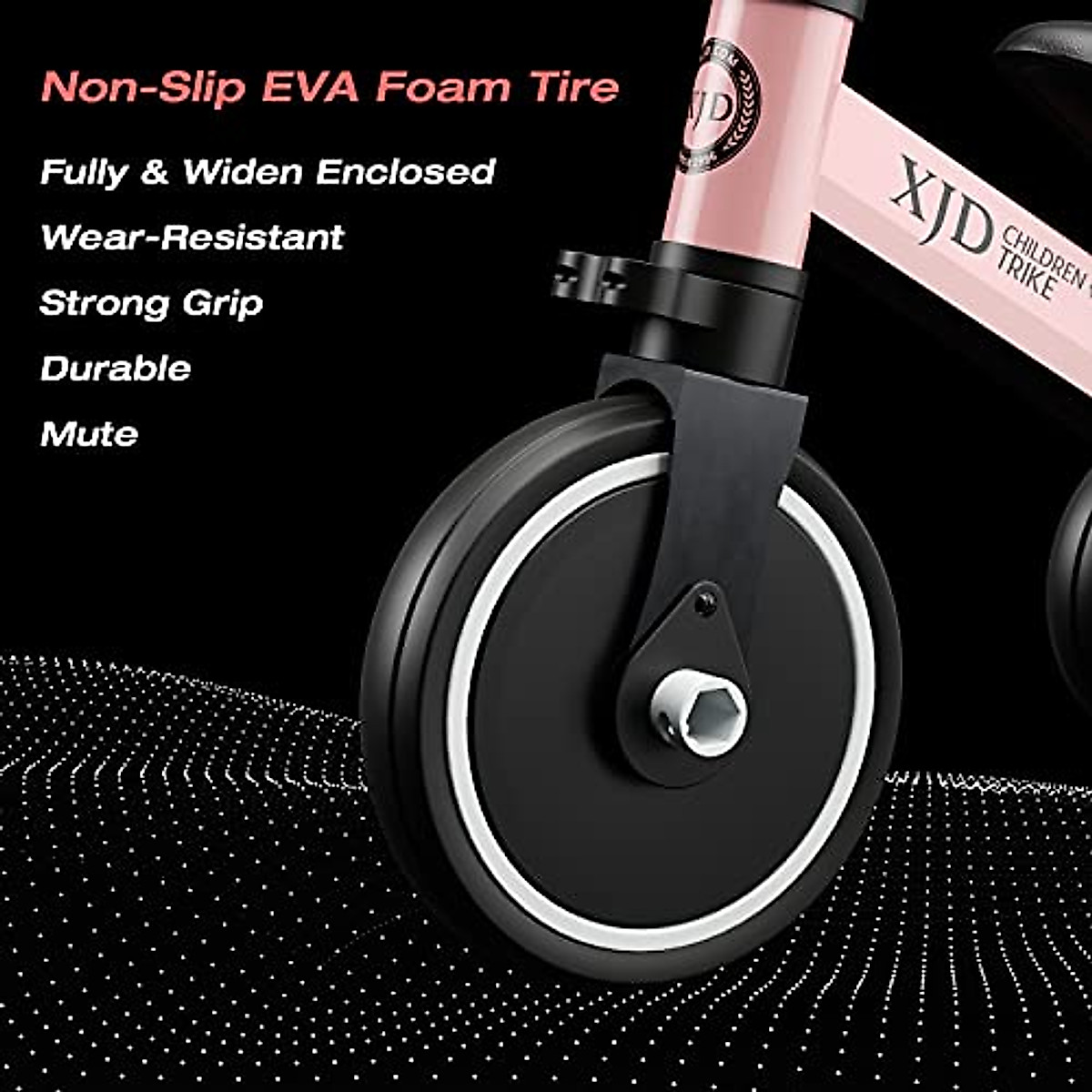 XJD 5 in 1 Kids Tricycles for 12 Month to 3 Years Old Toddler Bike Toddler Tricycle Boys Girls Tricycle for Toddlers 1-3 Baby Bike Balance Bike with Adjustable Seat Height and Removable Pedal