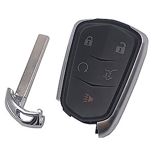 5 Buttons Replacement Keyless Entry Remote Key Fob Case Shell Cover Fit for Cadillac ATS CTS SRX XTS HYQ2AB, HYQ2EB Smart Car Key Housing