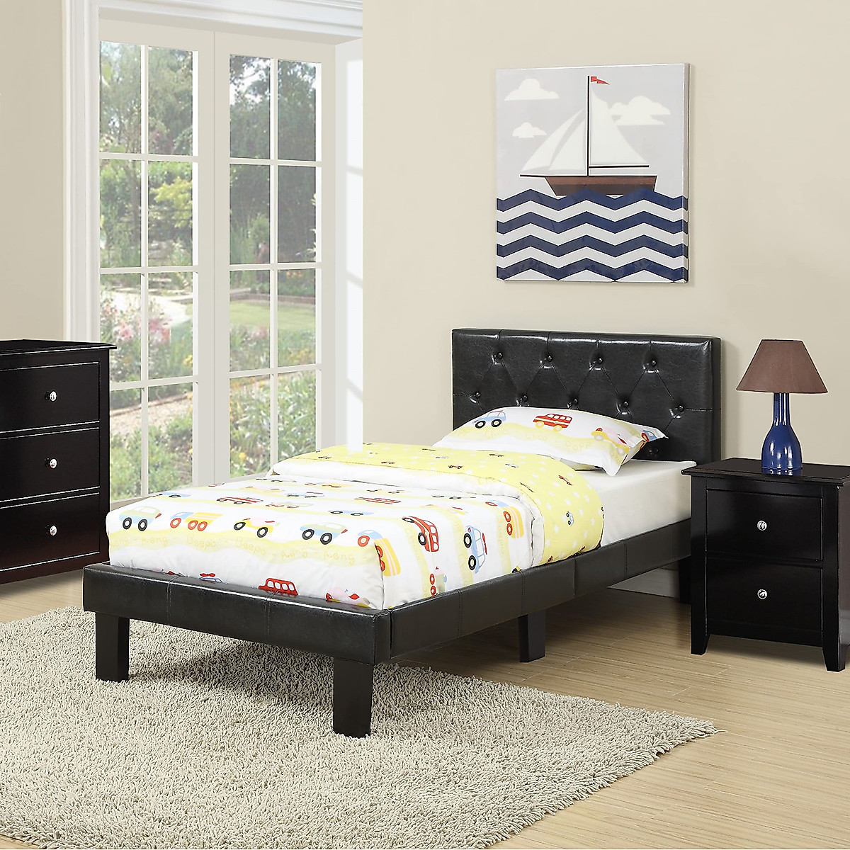 Poundex PDEX-F9415T Beds, Twin, Black