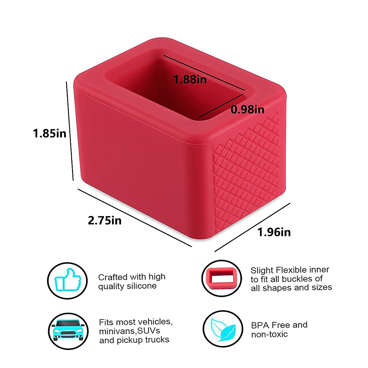 Car Seat Belt Buckle Holder, 2 Pack, Seatbelt Buckle Booster Makes Buckling Easier for Kids (BPA Free), Upright Your Seat Belt Receiver for Easy Access