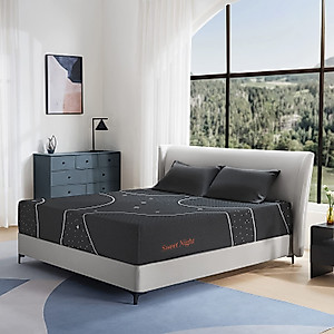 Sweetnight Full Size Mattress, 12 Inch Gel Memory Foam Mattress in a Box, Plush Comfort Full Mattress for Motion Isolation & Pressure Relief, Gray, Starry Night,Grey