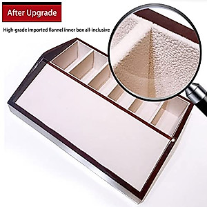 MERLHY High-end Belt Storage Box,Tie Display Case, Lacquer Belt Display Rack Multi-Grid Wooden Grain Belt Box, Perfect etc