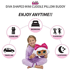 Franco Kids Bedding Super Soft Plush Mini Cuddle Pillow Buddy, One Size, LOL Surprise Diva