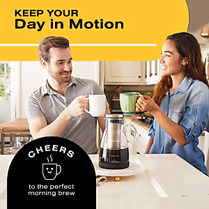 Bean Envy Cold Brew Coffee Maker - 32 oz Glass Iced Tea & Coffee Cold Brew Maker and Pitcher w/ Silicone Cap & Base