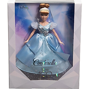 Mattel Disney Toys, Collector Cinderella Doll to Celebrate Disney 100 Years of Wonder, Inspired by Disney Movie, Gifts for Kids and Collectors