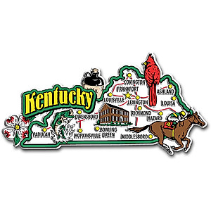 Kentucky Jumbo State Magnet by Classic Magnets, 5.1" x 2.8", Collectible Souvenirs Made in The USA