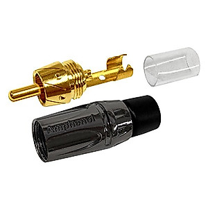 0.5 Foot – High-Definition Audio Interconnect Cable Pair CUSTOM MADE By WORLDS BEST CABLES – using Mogami 2964 wire and Amphenol ACPL Black Chrome Body, Gold Plated RCA Connectors