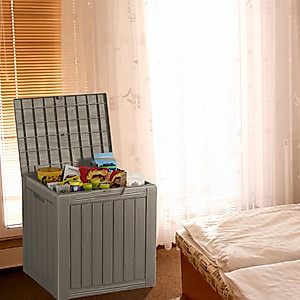 TARKARI 30 Gallon Lockable Resin Deck Box, Waterproof & UV-Resistant Outdoor Storage Box for Outdoor Cushion Storage and Outdoor Delivery Storage, Coffee