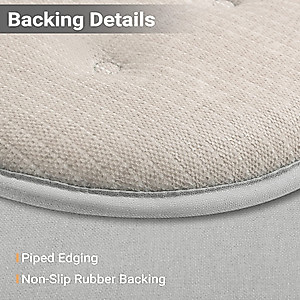 Cozyide U-Shaped Chair Cushions for Dining Chairs 4 Pack, Memory Foam Chair Pads with Tufted Design and Non-Slip Backing, 17" x 16", Light Grey