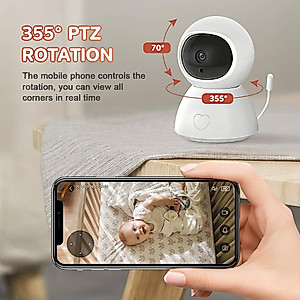 EVERSECU WiFi Baby Monitor Pet Camera Support Temperature Detecting, Sound Detecting and 6 lullabies, 2 Way Audio, Night Vision, Tuya Smartphone app for remoteview