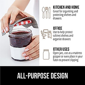 Gorilla Grip Drawer and Shelf Liner and Nonslip Bed Sheet Straps 4 Pack, Shelf Liner Size 20 in x 20 FT Gray, Non Adhesive, Sheet Straps in White, Easy Install, 2 Item Bundle