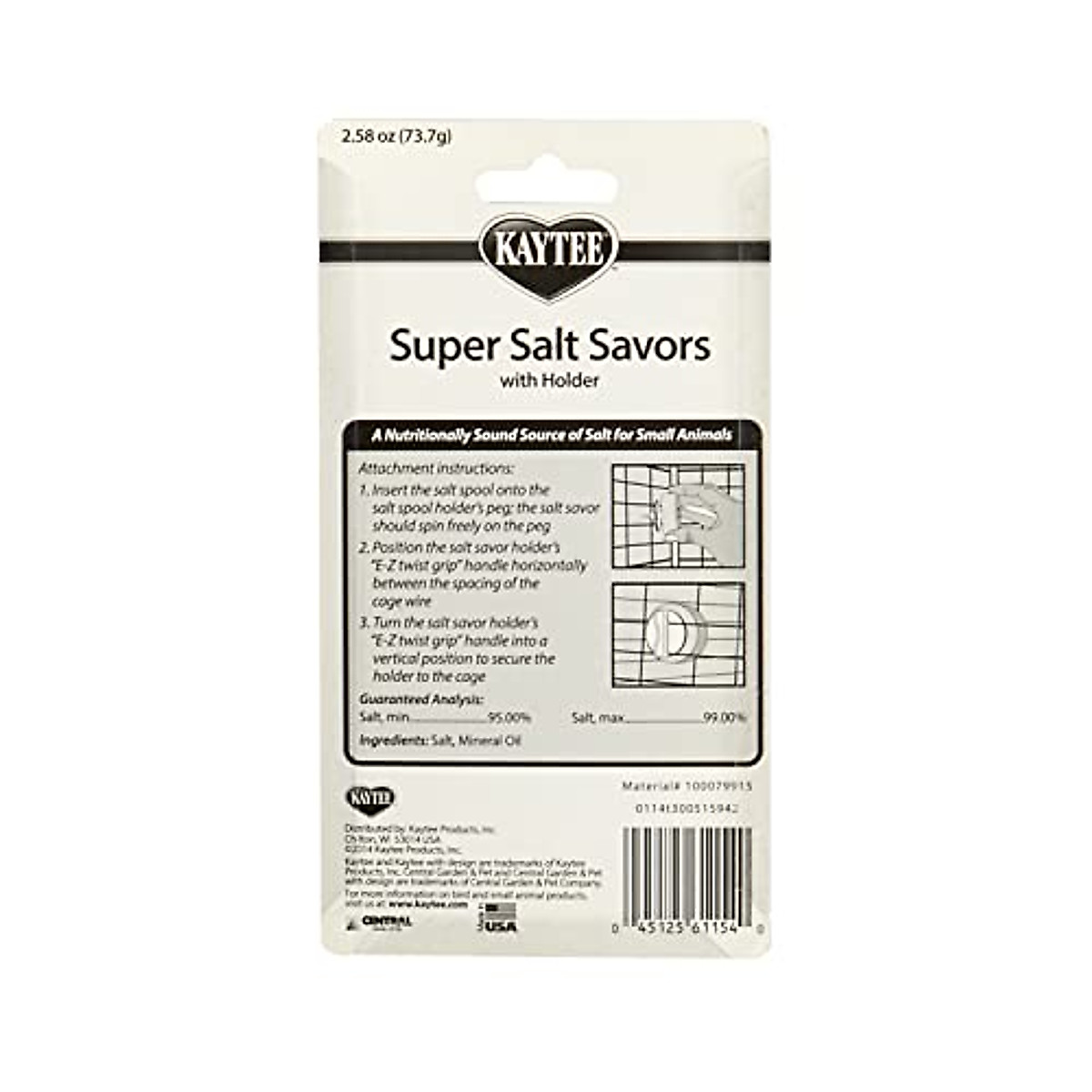 Kaytee Super Salt Savor For Pet Rabbits, Hamsters, Gerbils, Guinea Pigs and Other Small Animals