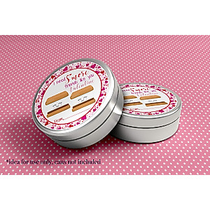 S’More Friends Like You Valentine Party Favor Sticker Labels, 40 2" Party Circle Stickers by AmandaCreation, Great for Classroom Valentines, Envelope Seals, Gifts & Treats