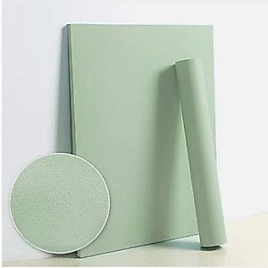 Dimoon 118''x17.7'' Green Peel and Stick Wallpaper Contact Paper Modern Self Adhesive Wall Paper Removable Renter Friendly Textured Solid Color Shelf Cabinet Vinyl Roll (118''x17.7'',Light Green)