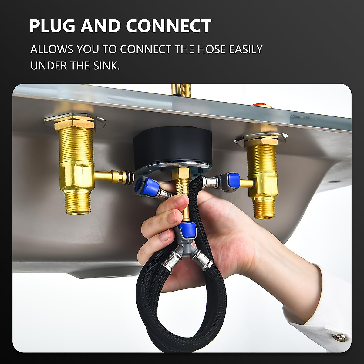 Rough-In Valve with Drain Assembly, Compatible with Moen Widespread Bathroom Sink Faucet, 1/2-Inch IPS Connections, Brass Construction