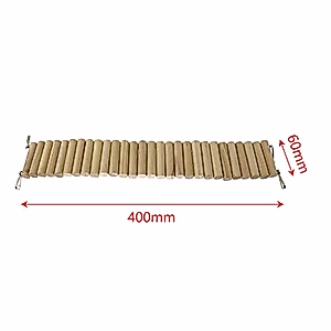 ZYAMY Wooden Pet Ladder Bridge 15.7x2.4 inches Soft Hamster Bendy Long Wood Bridges Animal Bridge Toys Flexible Cage Habitat Toys