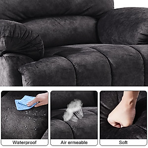 EASELAND 1.0 Extra Large Push Back Recliner for Big and Tall, Extra Wide and Overstuffed Breathable Recliners (Dark Grey)…