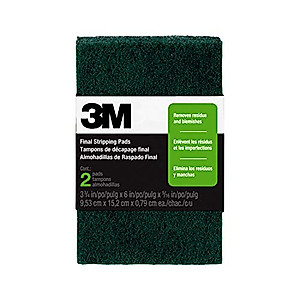 3M Final Stripping Pads, 0 Fine, 3-3/4 in. x 6 in. x 5/16 in., 2/Pack