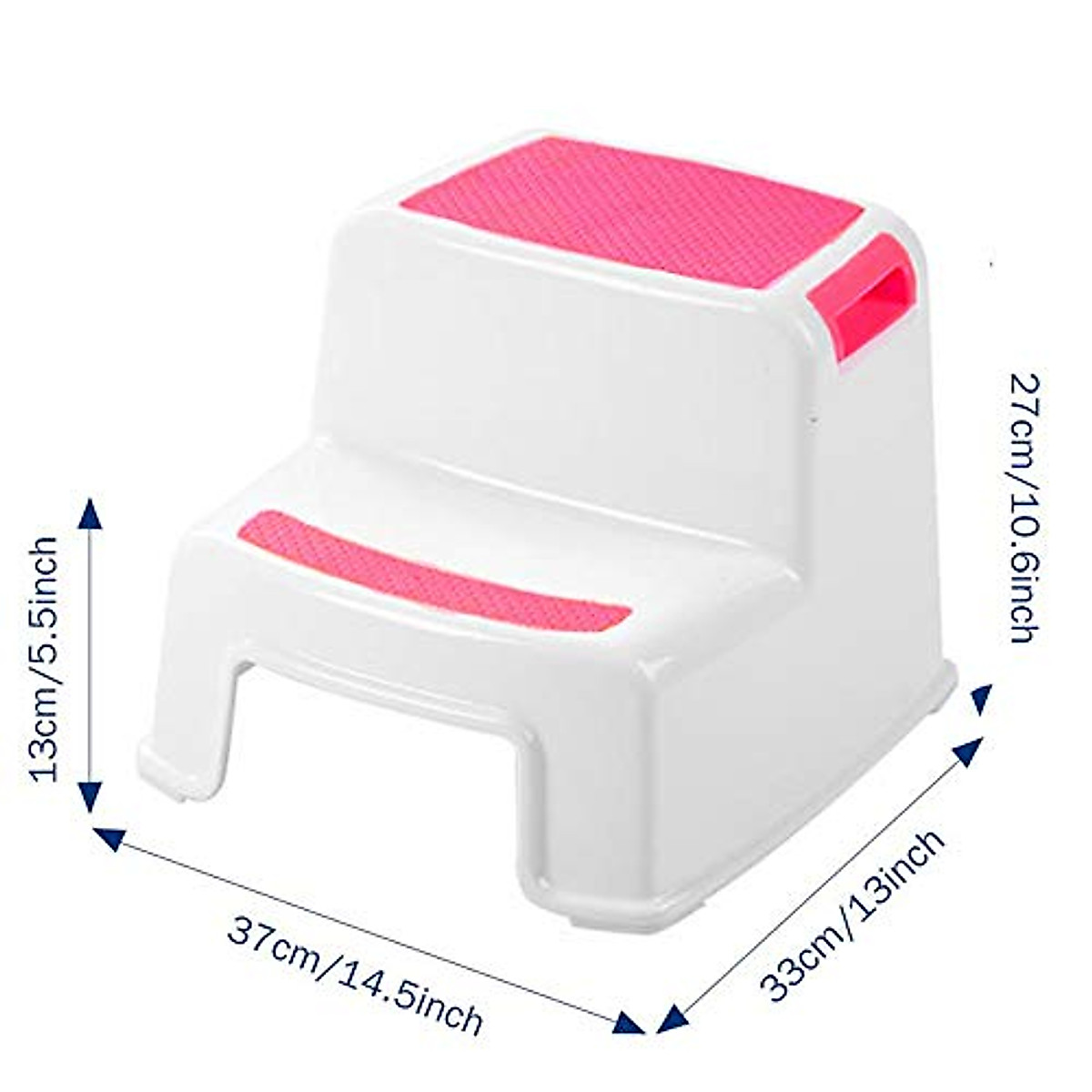 2 Step Stool for Kids(1 Pack, Drak Pink) - Toddler Step Stools for Toilet Potty Training, Bathroom and Kitchen - Slip Resistant Soft Grip for Safety, Stackable