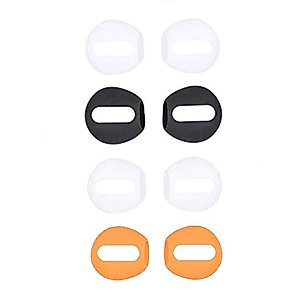 Ear Cover Ear Tips for Airpods, BLUEWALL Ultra Thin Fit in Charging Case Earbud Covers for Airpods, 4 Pairs, Black/White/Clear/Orange