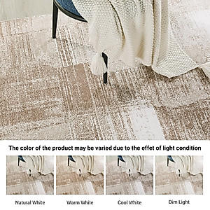 HOMBYS 10x14 ft Modern Patchwork Area Rug for Living Room Bedroom, Large Boho Floor Carpet with Non-Slip Backing for Indoor Office Dining Room, Abstract Home Deco, Machine Washable